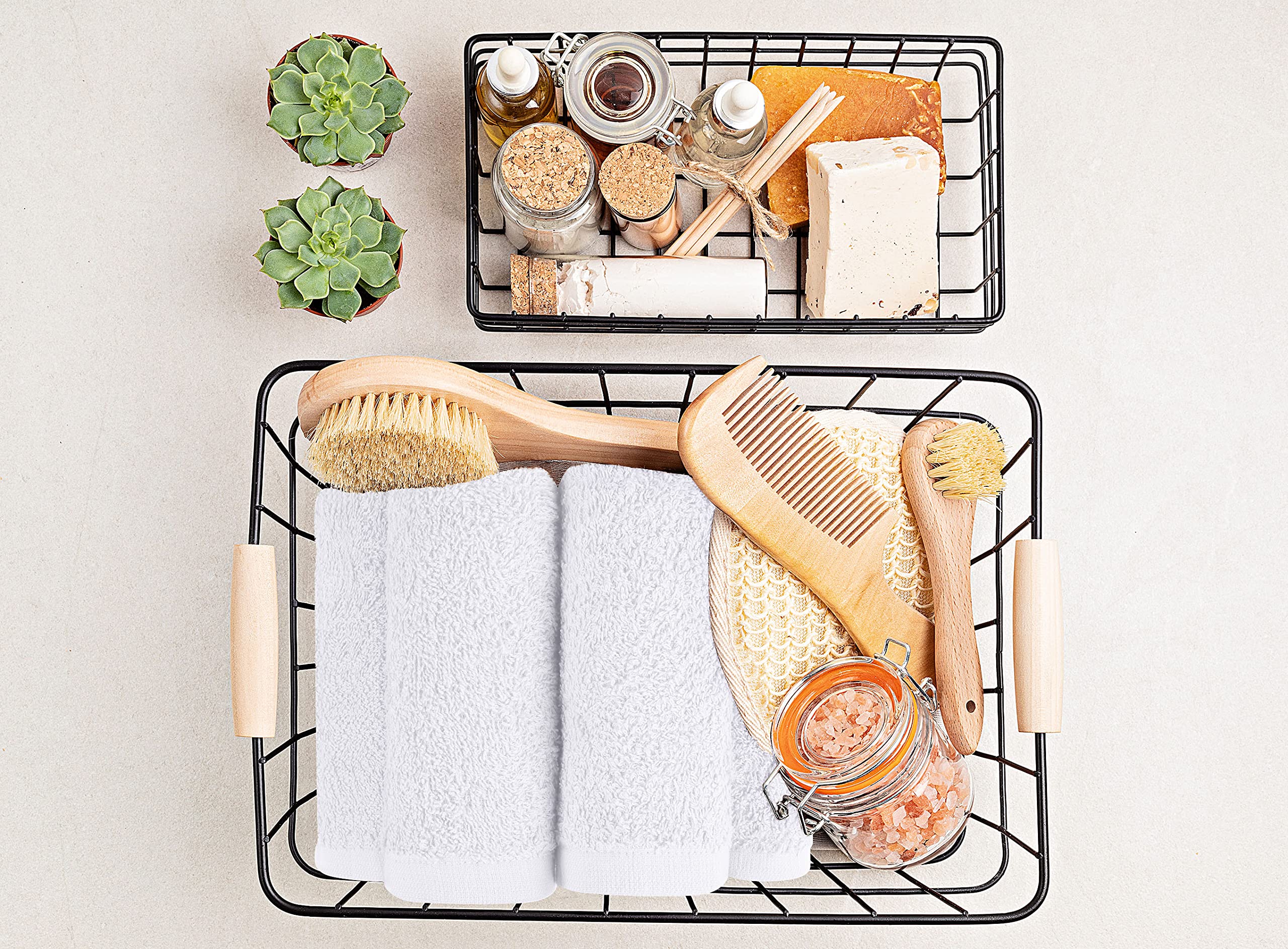 Utopia Towels 24 Pack Cotton Washcloths Set - 100% Ring Spun Cotton, Premium Quality Flannel Face Cloths, Highly Absorbent and Soft Feel Fingertip Towels (Grey, White)