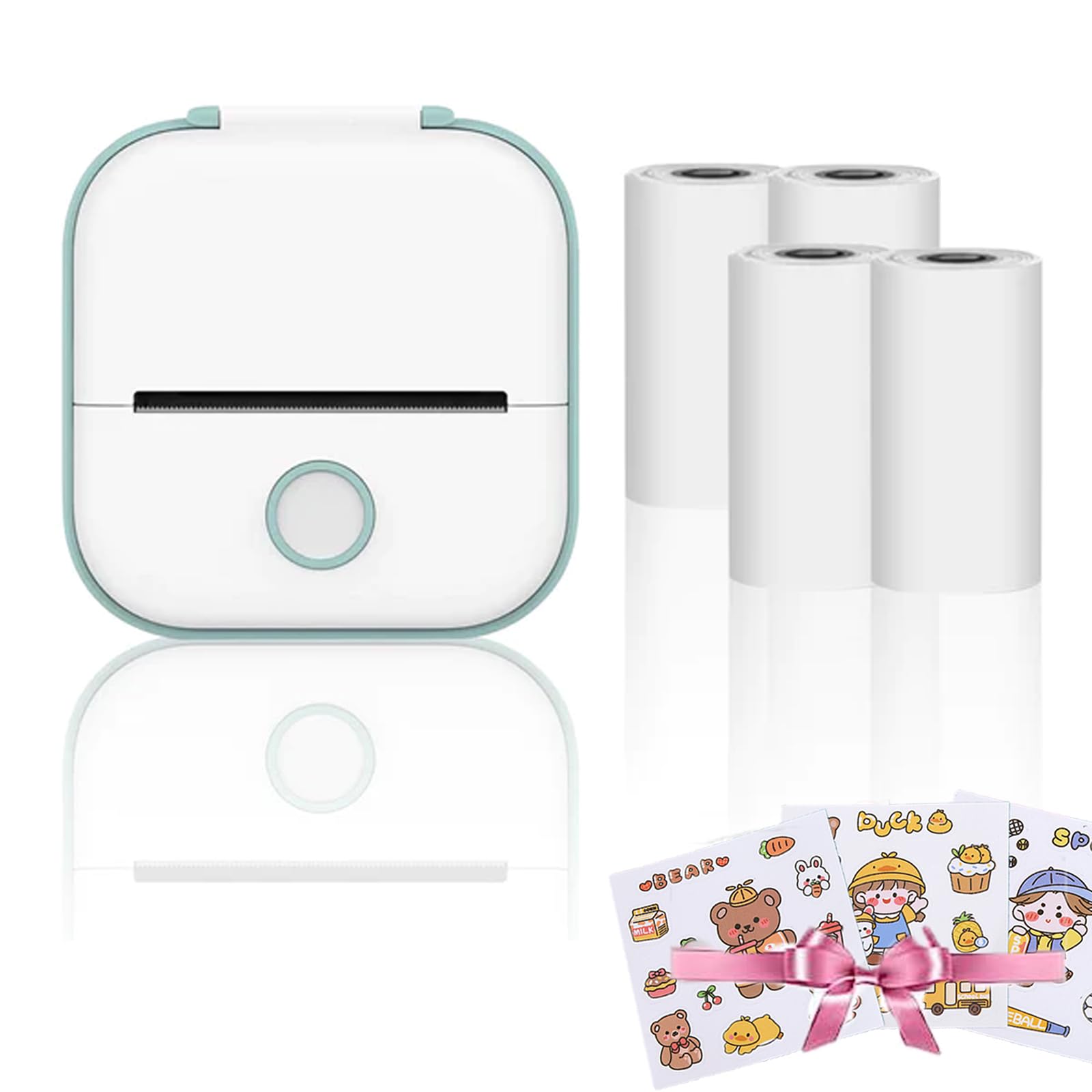 Icesoore Stugadget Portable Mini Printer, Printmore Pocket Printer 2.0, Printpal Pocket Printer, Printpal Thermal Photo Printer, Minipix-Bluetooth Pocket Printer (1x Print Pod+4X Pod Roll -Adhesive)