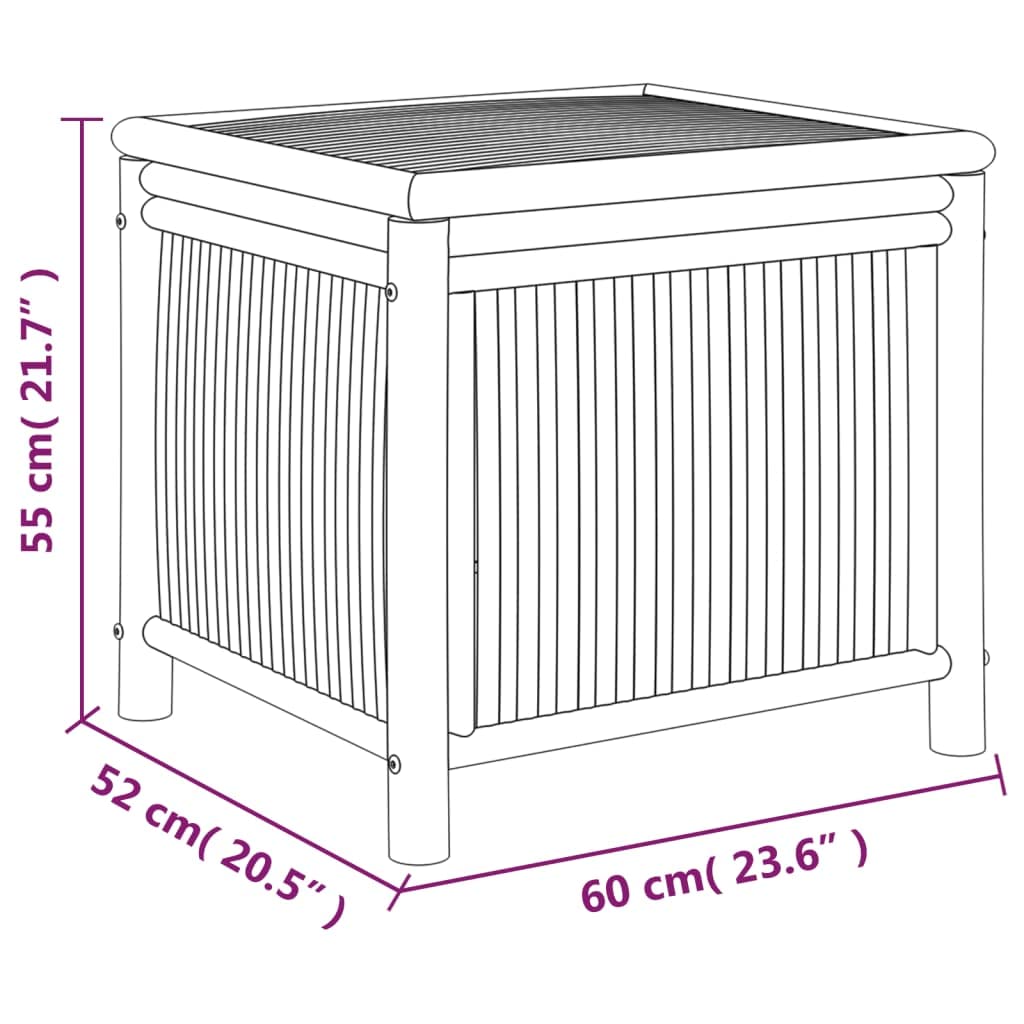 UTSRABFA Patio Storage Box Dock Box Farmhouse Storage Boxes Patio Storage Box 23.6"x20.5"x21.7" Bamboo Suitable for Outdoor, Garden, Balcony, Swimming Pool