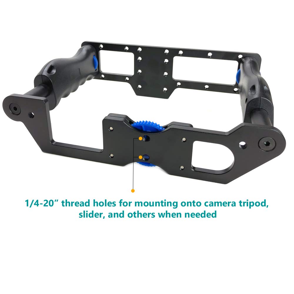 iShot Pro Universal Smartphone Premium Aluminum Video Rig Camera Tripod Mount Holder Stabilizer Handle Cage - Compatible with iPhone Samsung Android Google Sony GoPro Camcorder DSLR LED Mic and More