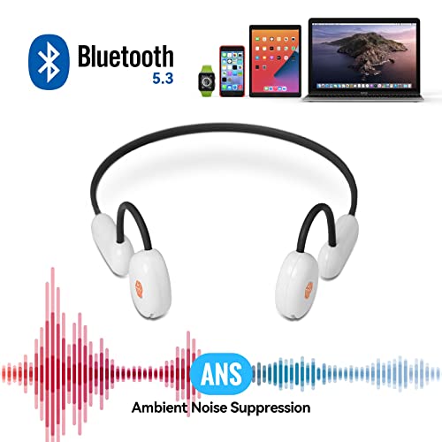 WGP Kids Headphones, Bluetooth 5.3 Wireless Air Conduction Open Ear Headphones with Microphone, IPX4 Waterproof, 12H Playtime Headset for iPad Tablet Home School (Black)