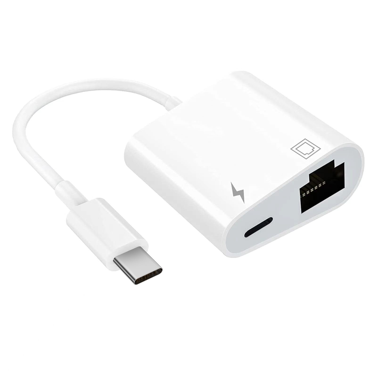 USB C USB A to Ethernet Adapter, Aluminum Portable USB-A USB C Adapter USB to RJ45 LAN 100M Network Adapter, 10/100Mbps Ethernet Speeds Compatible for MacBook Pro 2015, MacBook Air 2017, and More