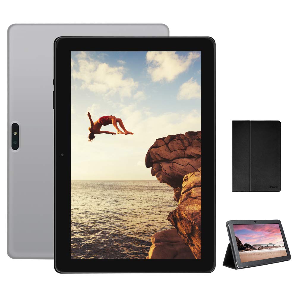 iProda Android Tablet, 10.1 Inch Tablet with HD IPS Display, Android 9.0, 3GB RAM & 64GB ROM, Google GMS Verified, WiFi, Bluetooth, GPS, Camera, Super Slim Design with Metal Shell & Tablet Case