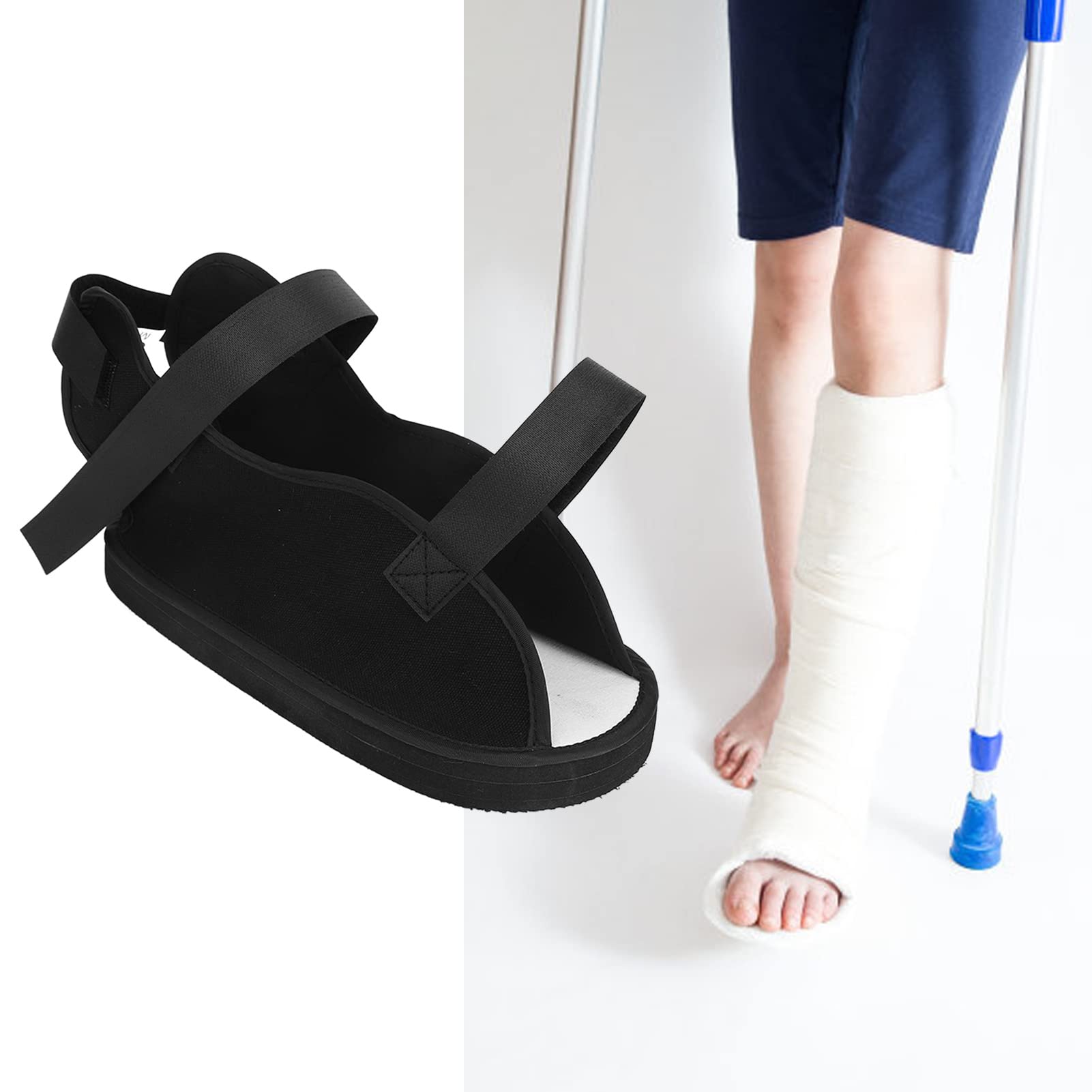Post Op Walking Shoe Lightweight Foot Protection Open Toe Shoes Fracture Plaster Protective Leg Foot Supports Fixed Gypsum Boot for Foot Injuries Stable Ankle Joints (S)