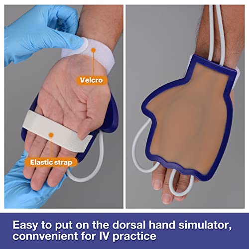 SimCoach Phlebotomy and Venipuncture Practice Kit, Wearable IV Practice Trainer Kit, Dorsal Hand Injection Trainer, IV Start Kit for Injection Training, Medical Education, Nursing School Essentials