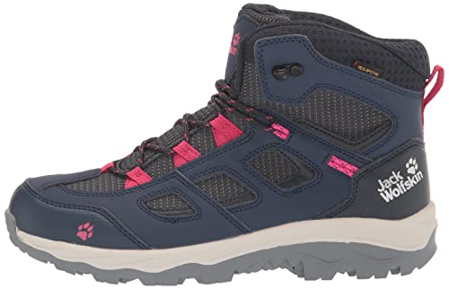Jack Wolfskin Hiking Boot, Dark Blue/Pink, 1 US Unisex Big Kid