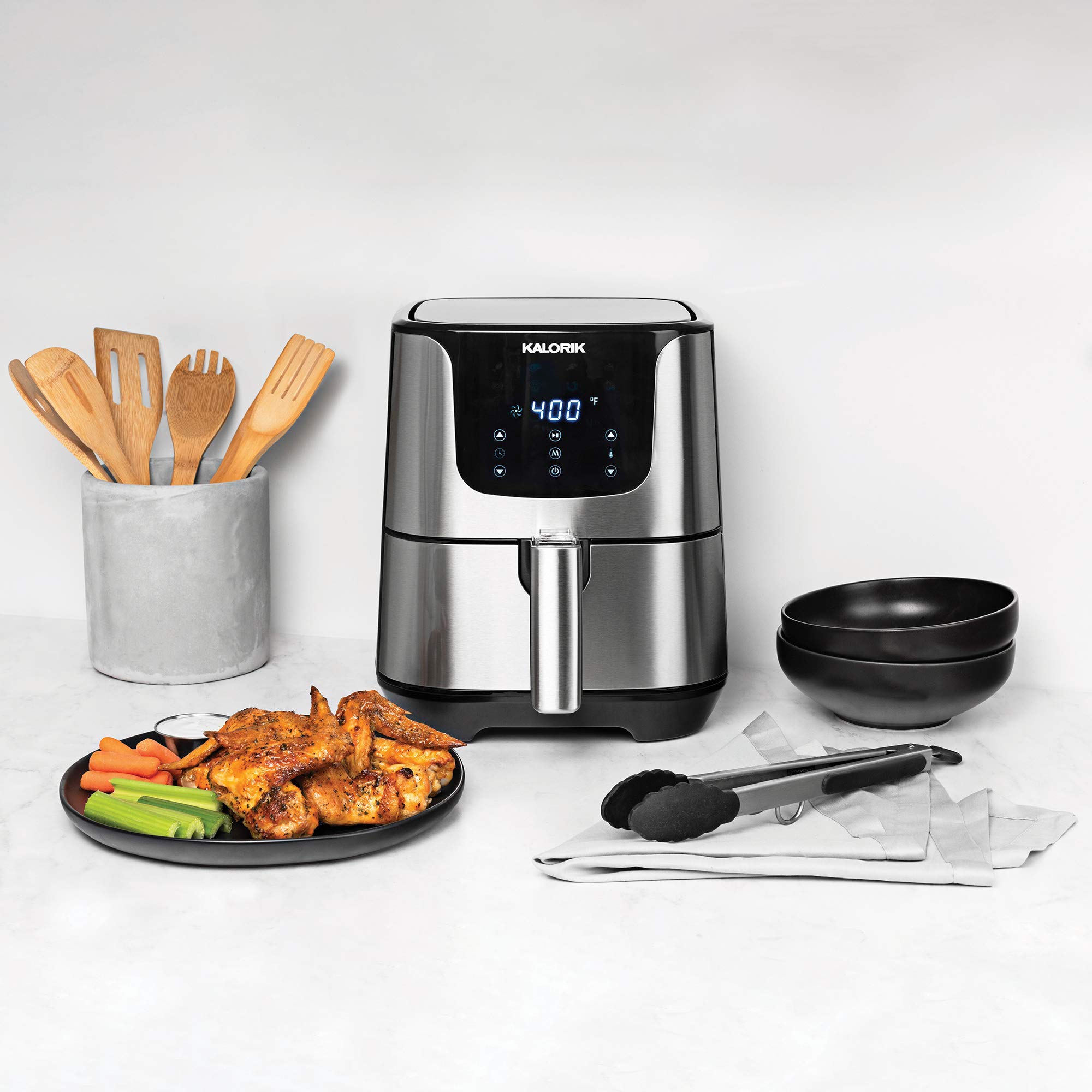 Kalorik 5.3 Quart XL Air Fryer Pro with Digital Touch Screen (Renewed)
