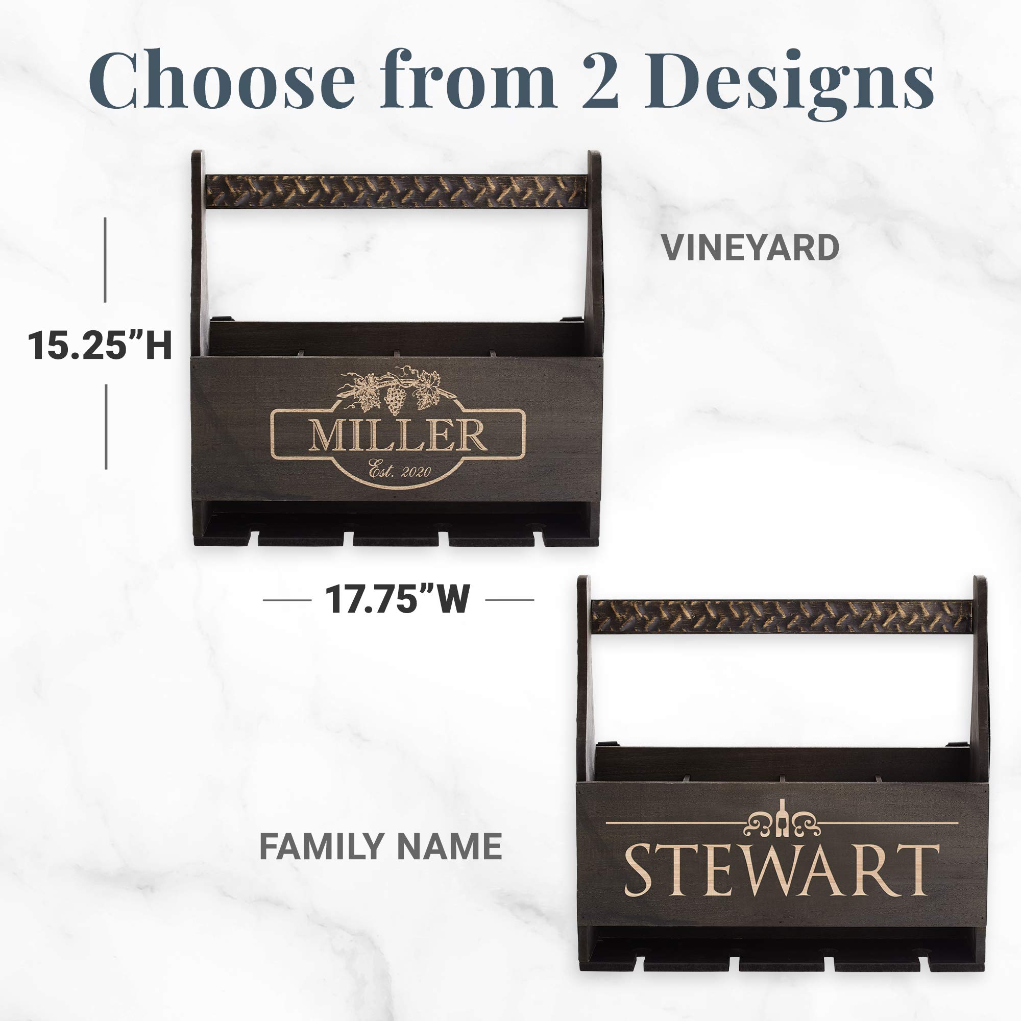 Let's Make Memories Personalized Rustic Wood Wine Rack - Wine Country Decor - for Wine Lovers - Customize with Name β Family Name Version