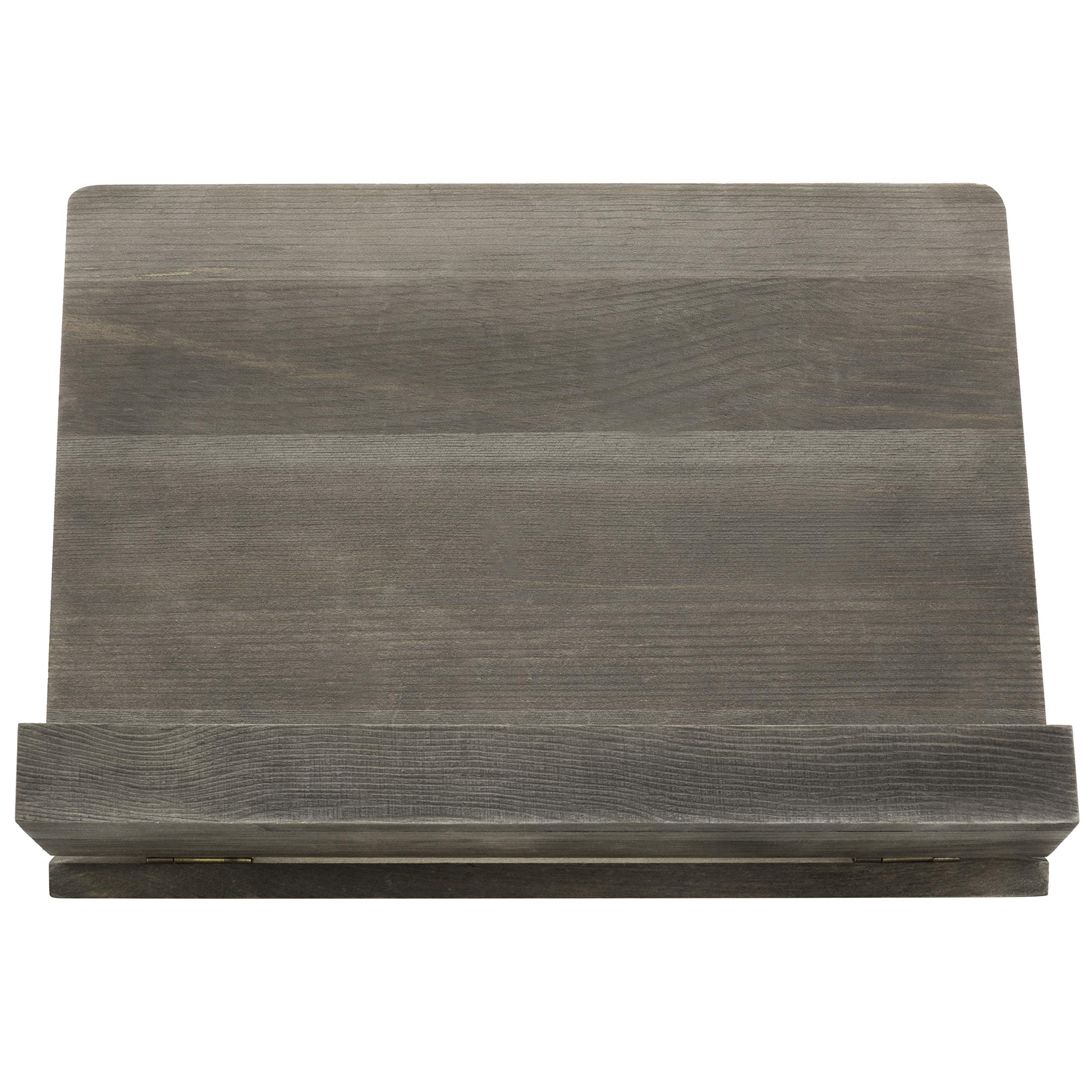 MyGift Vintage Gray Wood Folding Cookbook Stand - Reading Book Recipe Binder Tablet Laptop Holder
