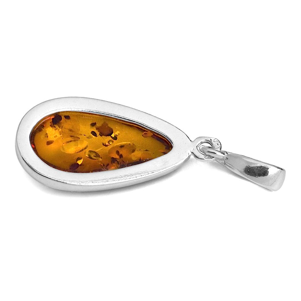 Ian and Valeri Co. Amber Sterling Silver Drop Pendant