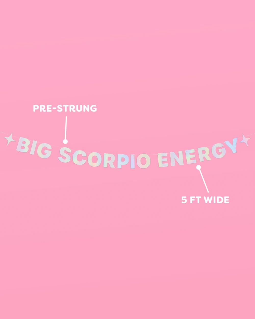 xo, Fetti Big Scorpio Energy Birthday Party Iridescent Foil Banner - 5 Ft. | Zodiac Scorpio, Horoscope, Astrology Bday Party Decorations Gift