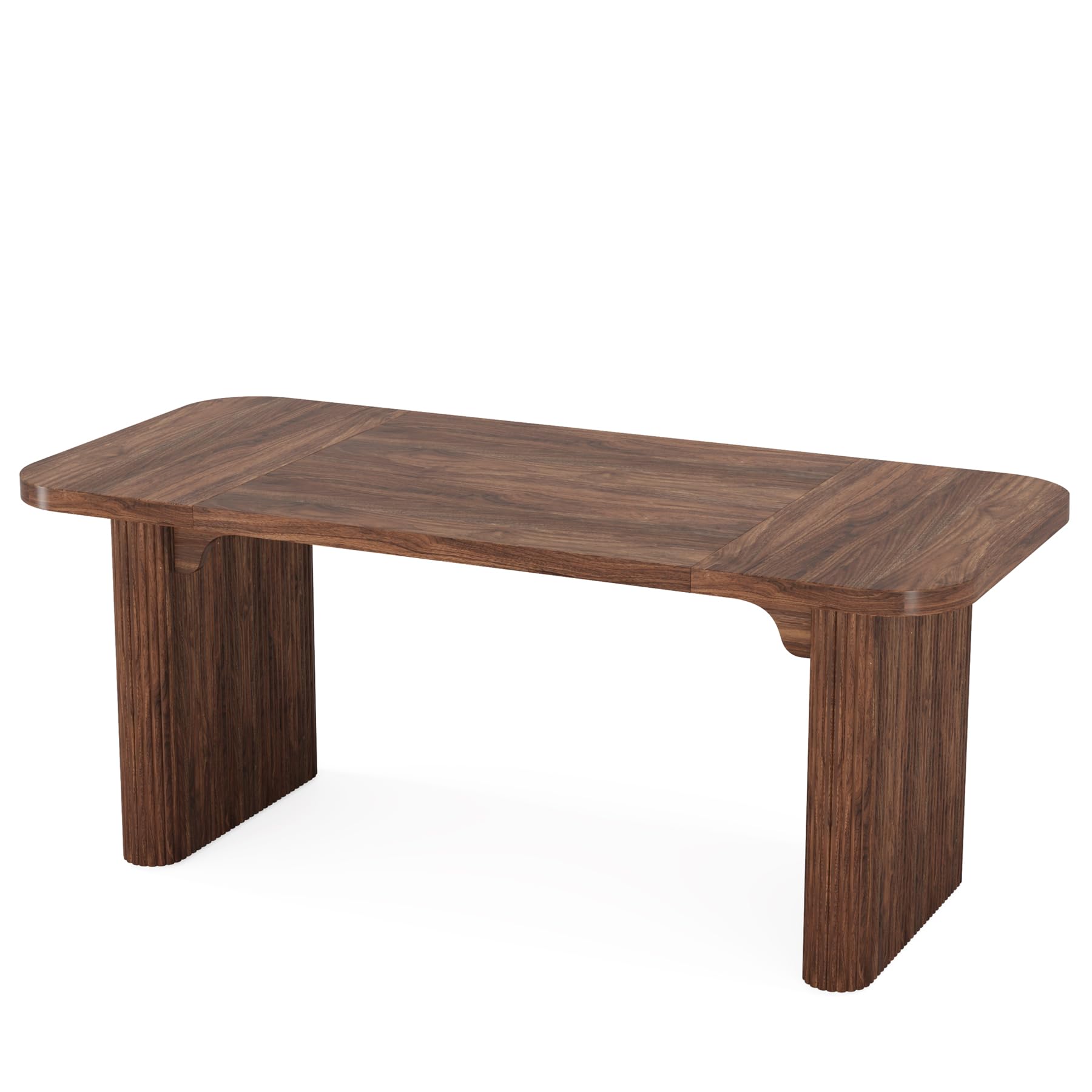 Tribesigns 62" Executive Desk, Large Computer Office Desk with Double Pedestal, Modern Simple Style Natural Wood Top Rectangle Writing Desk for Home Office (Brown)
