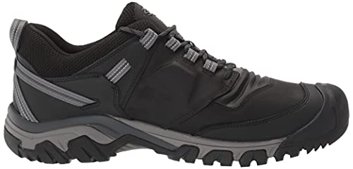 KEEN Men's Ridge Flex Low Height Waterproof Hiking Boots, Black/Magnet, 17