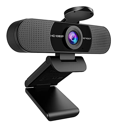 VAKAR 1080P Webcam with Microphone C960 Web Camera 2 Mics Streaming Webcam with Privacy Cover 90°View Computer Camera Plug&Play USB Webcam for Calls/Conference Zoom/Skype/YouTube Laptop/Desktop
