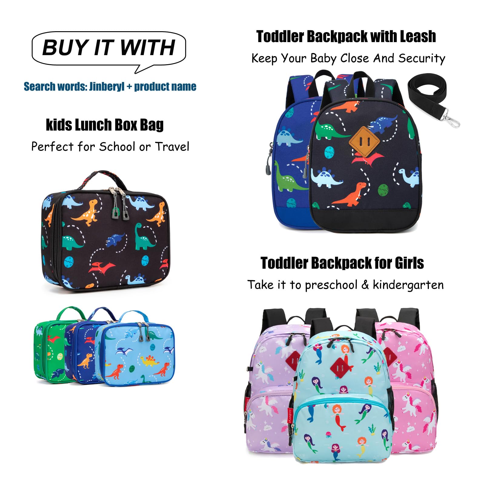 JinBeryl Toddler Backpack for Boys, 12 Inch Kids Dinosaur Backpack for Preschool or Kindergarten, Yellow