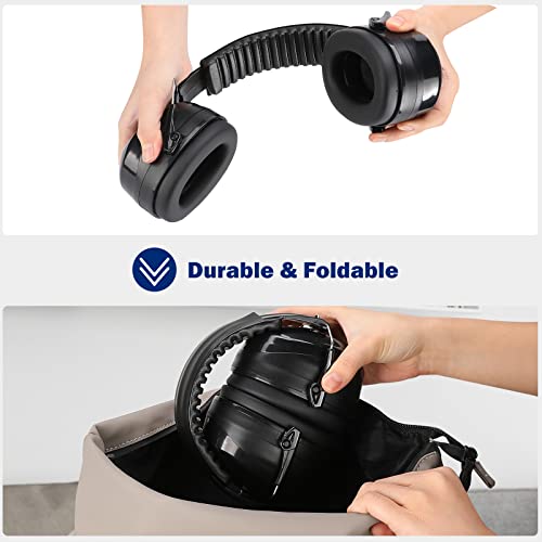 ProCase Noise Reduction Safety Ear Muffs, 32dB Hearing Protection Earmuffs Ear Defenders with Adjustable Headband for Shooting Mowing Construction Manufacturing Woodwork -Black