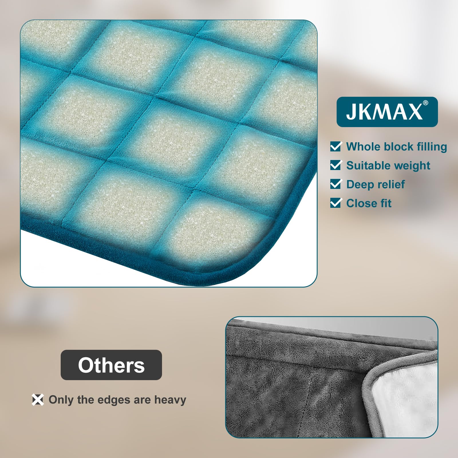 JKMAX Heating Pad for Neck and Shoulders - Large Neck Heating Pad with 10 Heat Settings ｜ 6 Timer Settings Auto Off - Heated Neck Wrap for Neck Shoulder Pain - Present for Women Men Mom Dad（Blue）