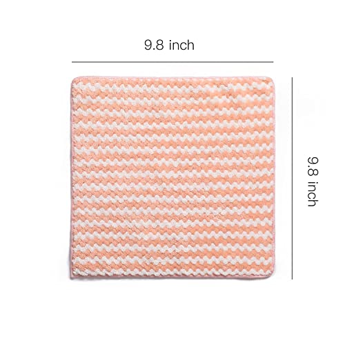 ZBORH 10PCS Super Absorbent Cleaning Cloths, Kitchen Towels Dish Towels, Multipurpose Reusable Dish Cloths, Double-Sided Microfiber Cleaning Rags for Dish Drying Washing, Furniture, Car, Bowl,