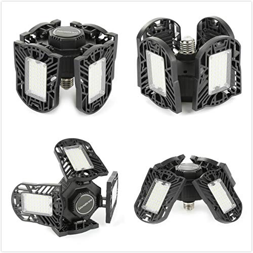 Led Garage Lights,120w Deformable Garage Ceiling Light 12000lm E28 Basement Lights,Adjustable Led Panels β Fits for Garage, Warehouse, Barn, Workshop and Yard