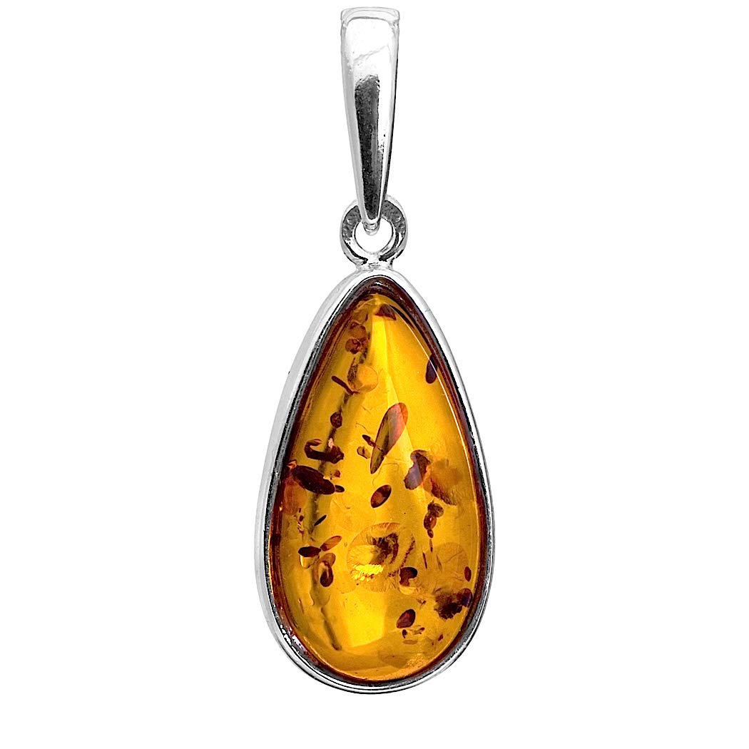 Ian and Valeri Co. Amber Sterling Silver Drop Pendant