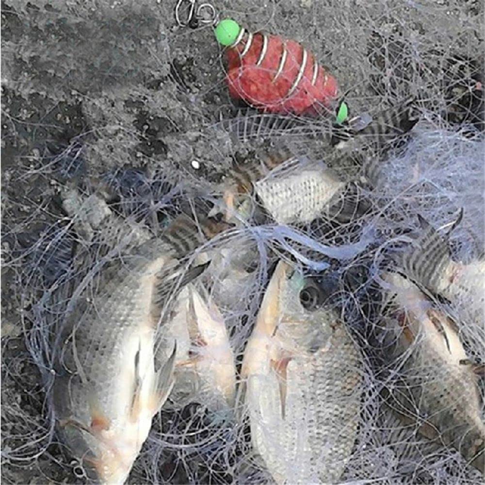 Netting Fish Luminous Bead Cast Gill Nets Fishing Accessories Trap Mesh Ice Fishing Net Tackle(6-0.25-0.5kg Fish)