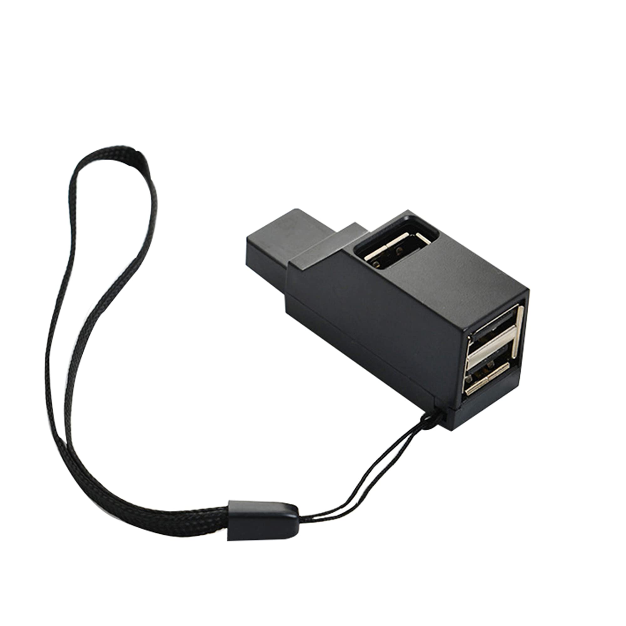 SHANFEILU USB Hub 90 Degree Splitter 3 Port USB 2.0 Adapter Portable Powered Data USB Hub High Speed Transfer for PC Laptop USB Flash Drive Black