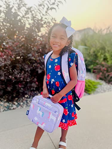 Wildkin Kids 16 Inch Backpack and Umbrella Bundle for On-The-Go Comfort (Unicorn)