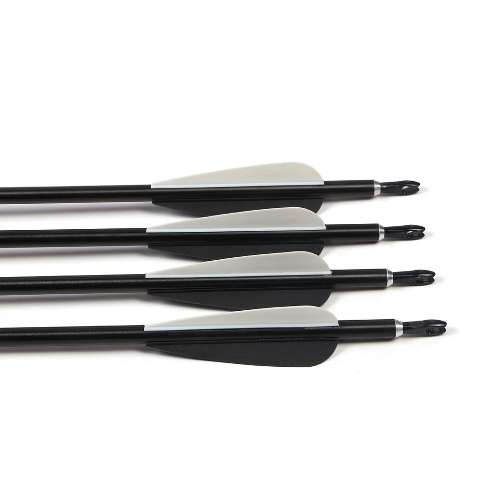 Huntingdoor 31" Archery Recurve and Compound Bow Aluminum Arrows 12pcs (Black)
