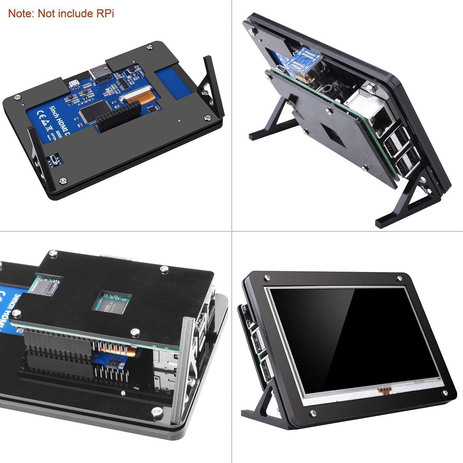 kuman 5 inch Resistive Touch Screen 800x480 HDMI TFT LCD Display for Raspberry Pi 3 2 Model B RPi 1 B B+ A A+