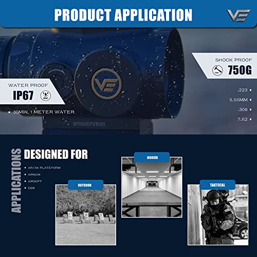 Vector Optics Paragon 3x18 Compact CQB Prism Optics Scope 10 Levels Illumination 1MOA Adjustment IP67 Waterproof for Fast Target Acquisition in Close to Medium-Range Shooting