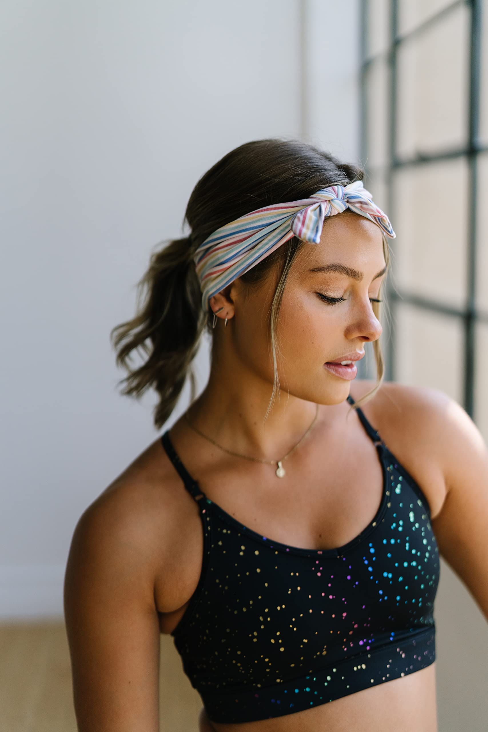 Maven Thread Women's No-Slip Sweat-Wicking Bow Headbands for Exercise and Yoga, 2-Pack, Dream