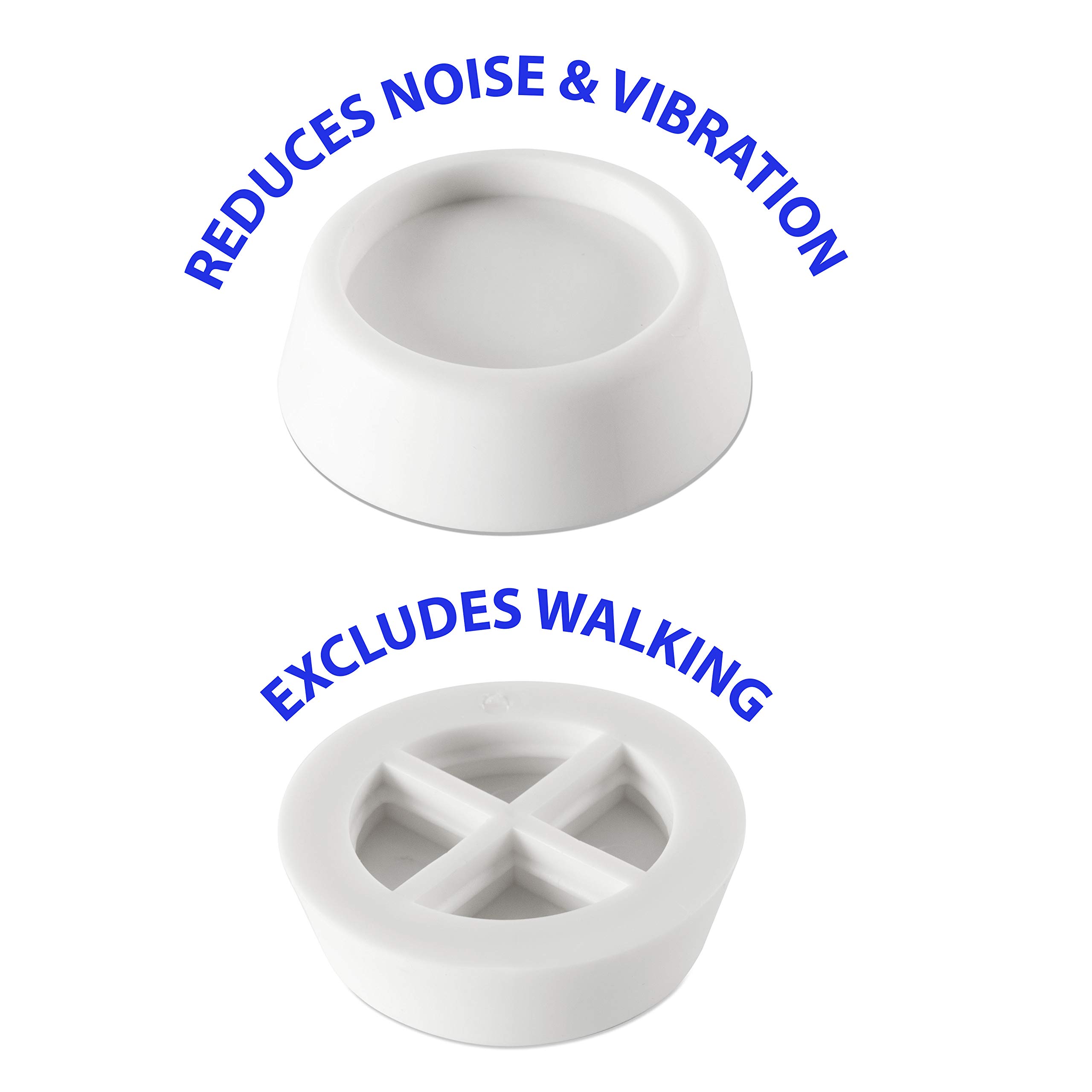 Ideaworks Washing Machine Antivibration pads - Washing Machine Stabilizer - Anti-Walk Dryer & Washer Vibration Pads - Silent Feet Non-Vibrant - Sleeker Design than Washing Machine Stand or Mat - White