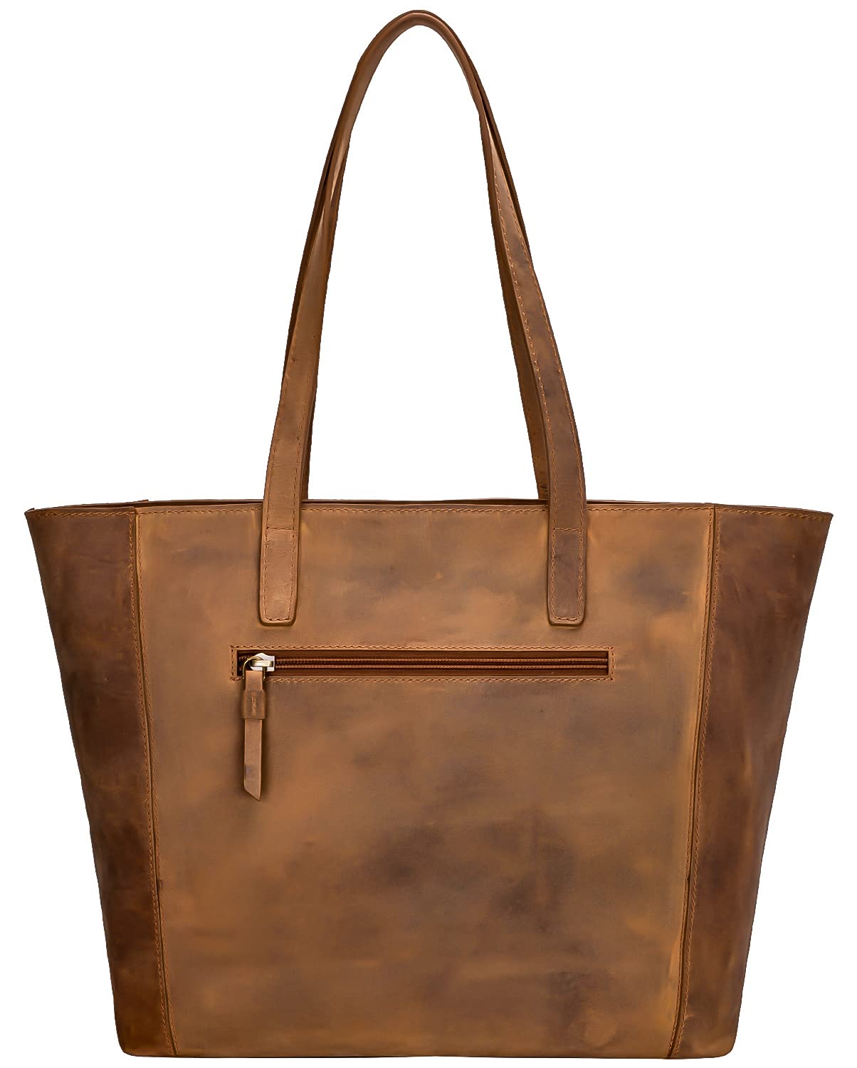 MARC PETER Rosie Hunter Leather Tote Bag for Women | Top Handle Satchel | Women Fashion Shoulder Bag Tan