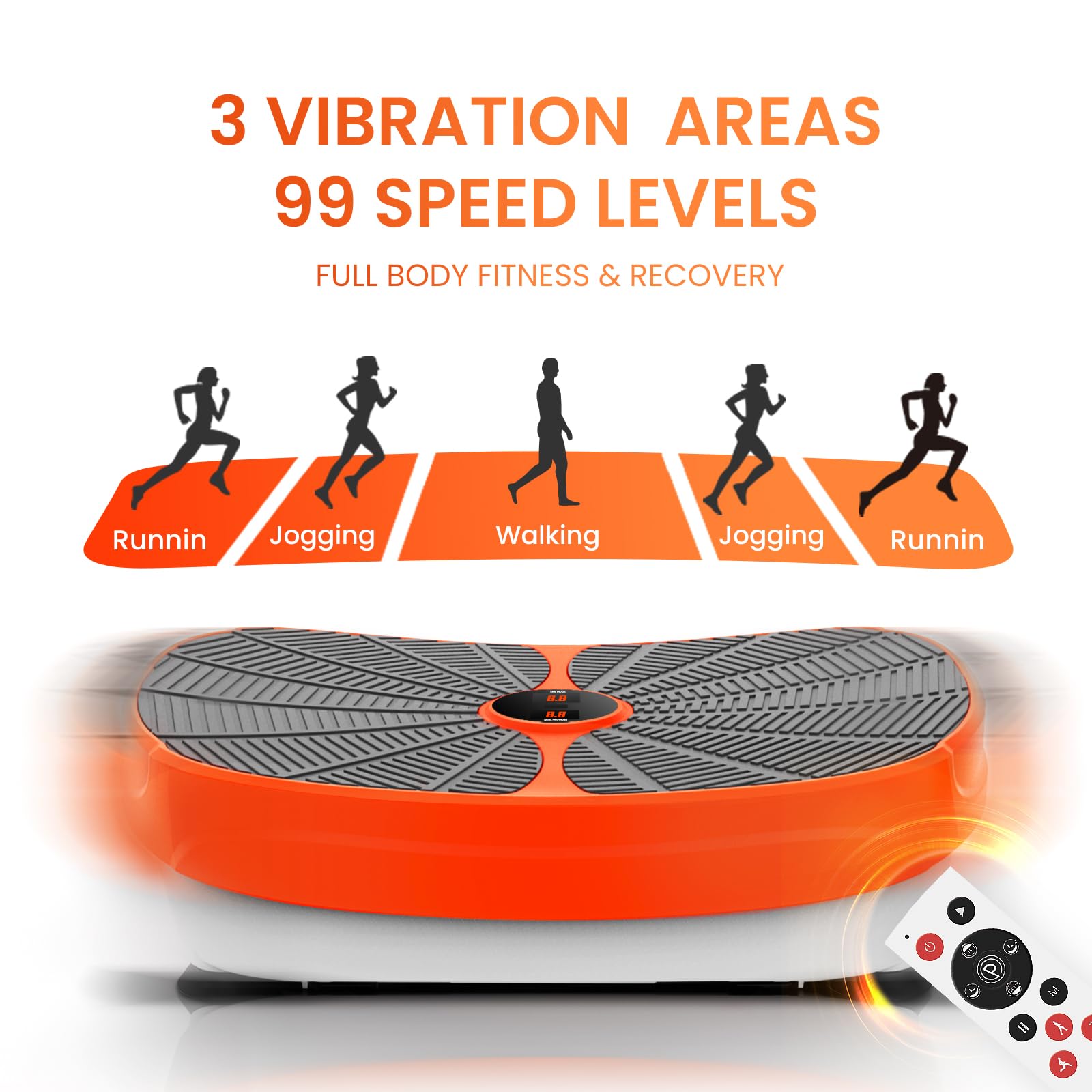 JUFIT Fitness Vibration Plate Exercise Equipment Whole Body Shape Exercise Machine Vibration Platform Fit Massage Workout Trainer,Max User Weight 330lbs