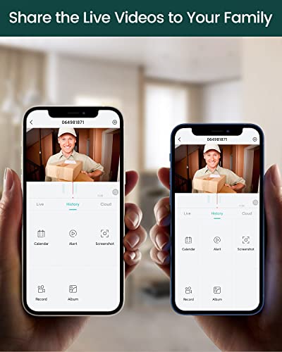 Wireless Video Doorbell Camera with Wireless Chime, Euki Door Bell Ringer Wireless with Camera, 2K HD New Version, Human Detection, Night Vision, 2-Way Audio, IP65, Rechargeable Battery, iOS & Android