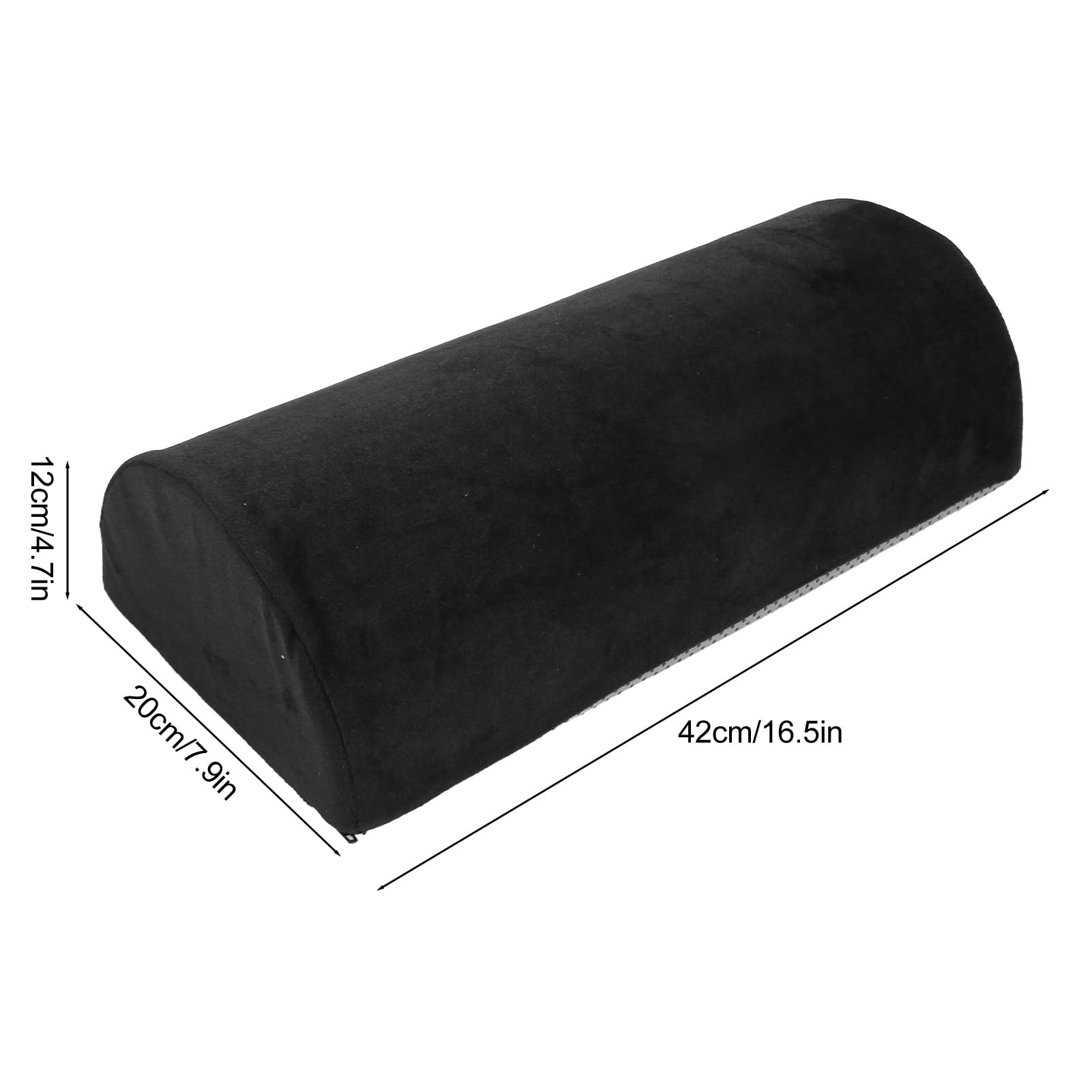 Jonlaki Memory Foam Half Moon Pillow, Black Ankle Knee Neck Lumbar Support Cushion. Home LegPillow, Ergonomic Design, Removable and Washable