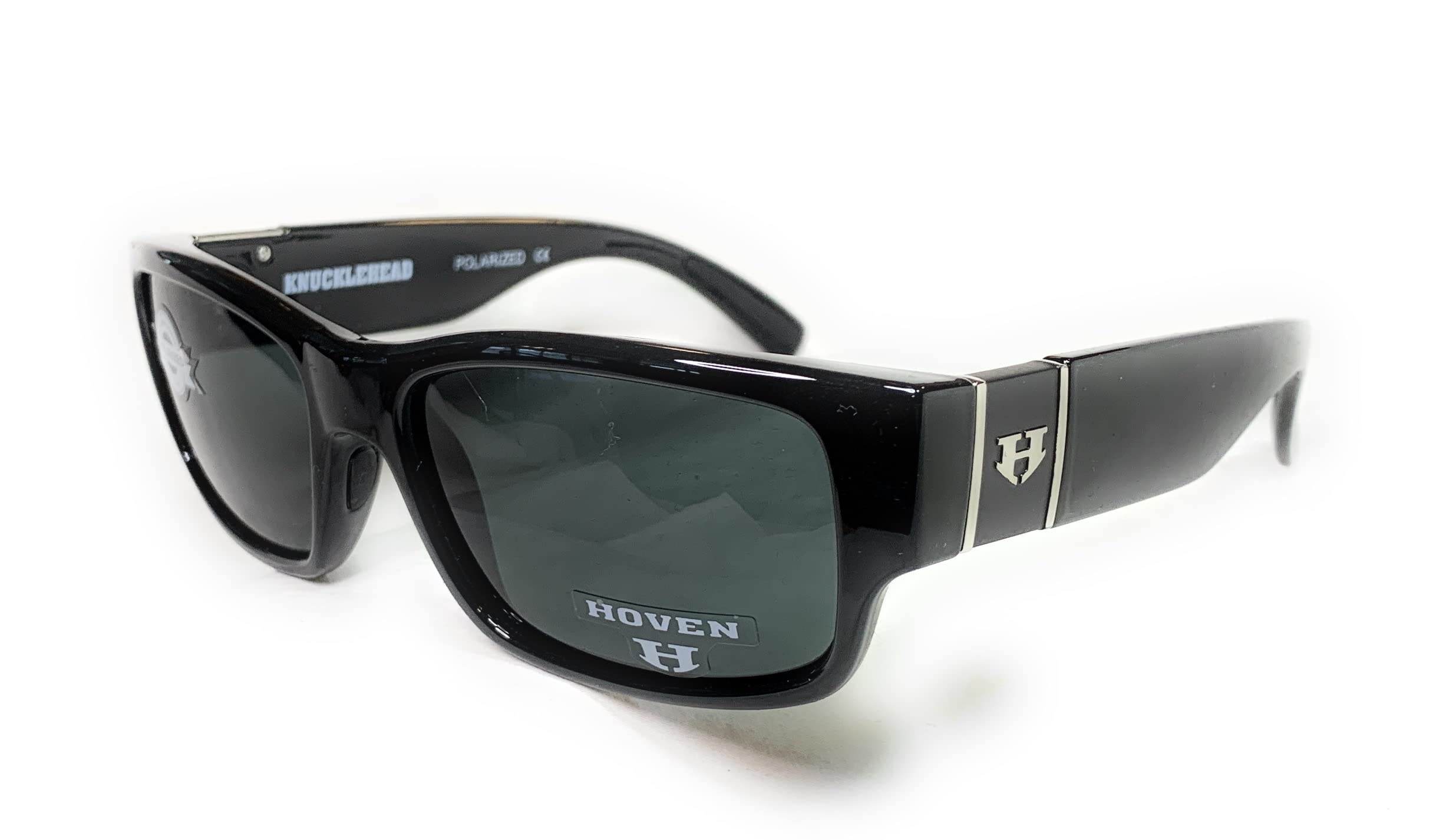 Hoven Knucklehead 49-0102 Polarized Rectangular Sunglasses,Black,56 mm