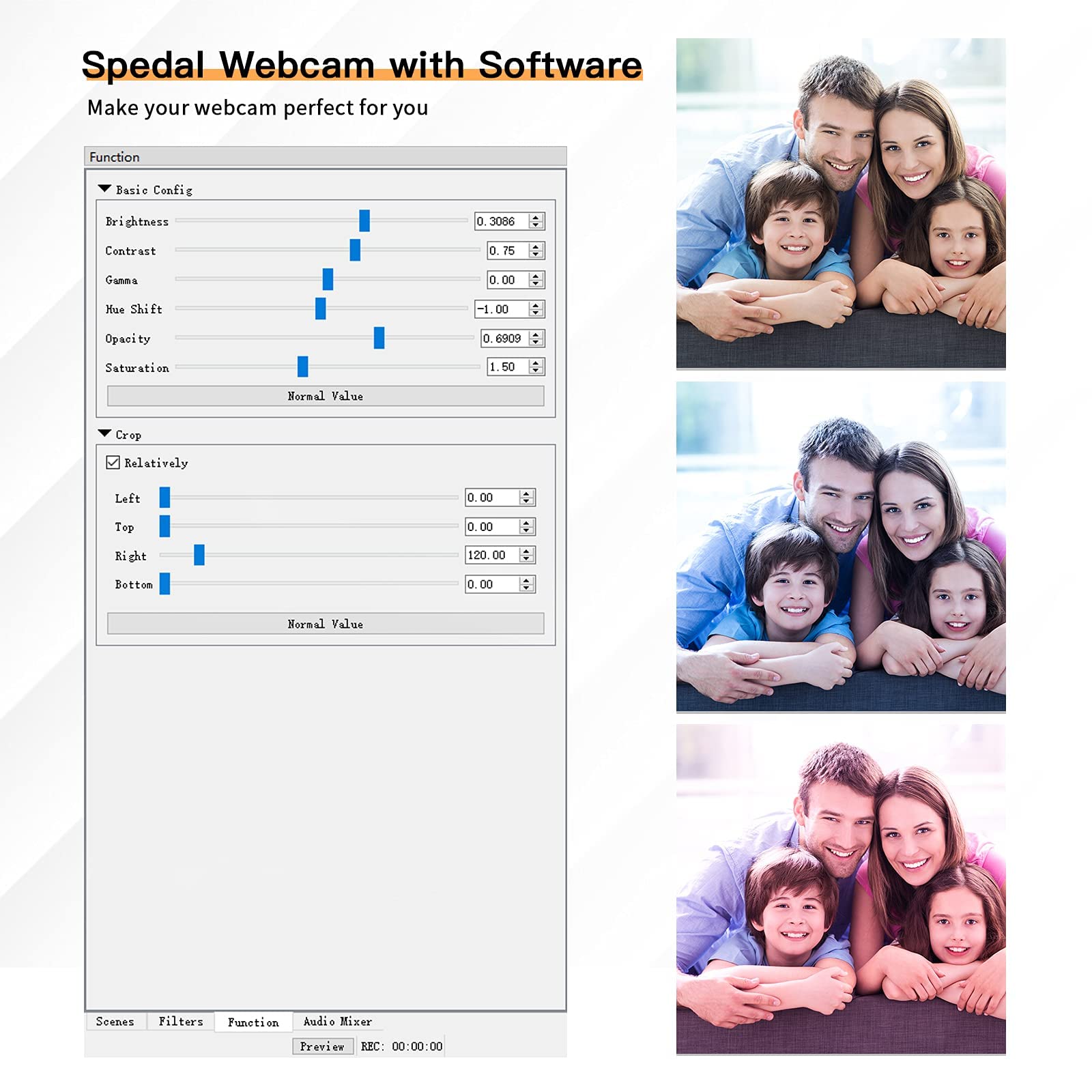 Spedal 1080P 60fps Webcam with Dual Microphone, AutoFocus, Software Included, Ultra HD Streaming Web Camera, USB Computer Camera for Gaming/Online Teaching/Video Calling/Zoom/Skype