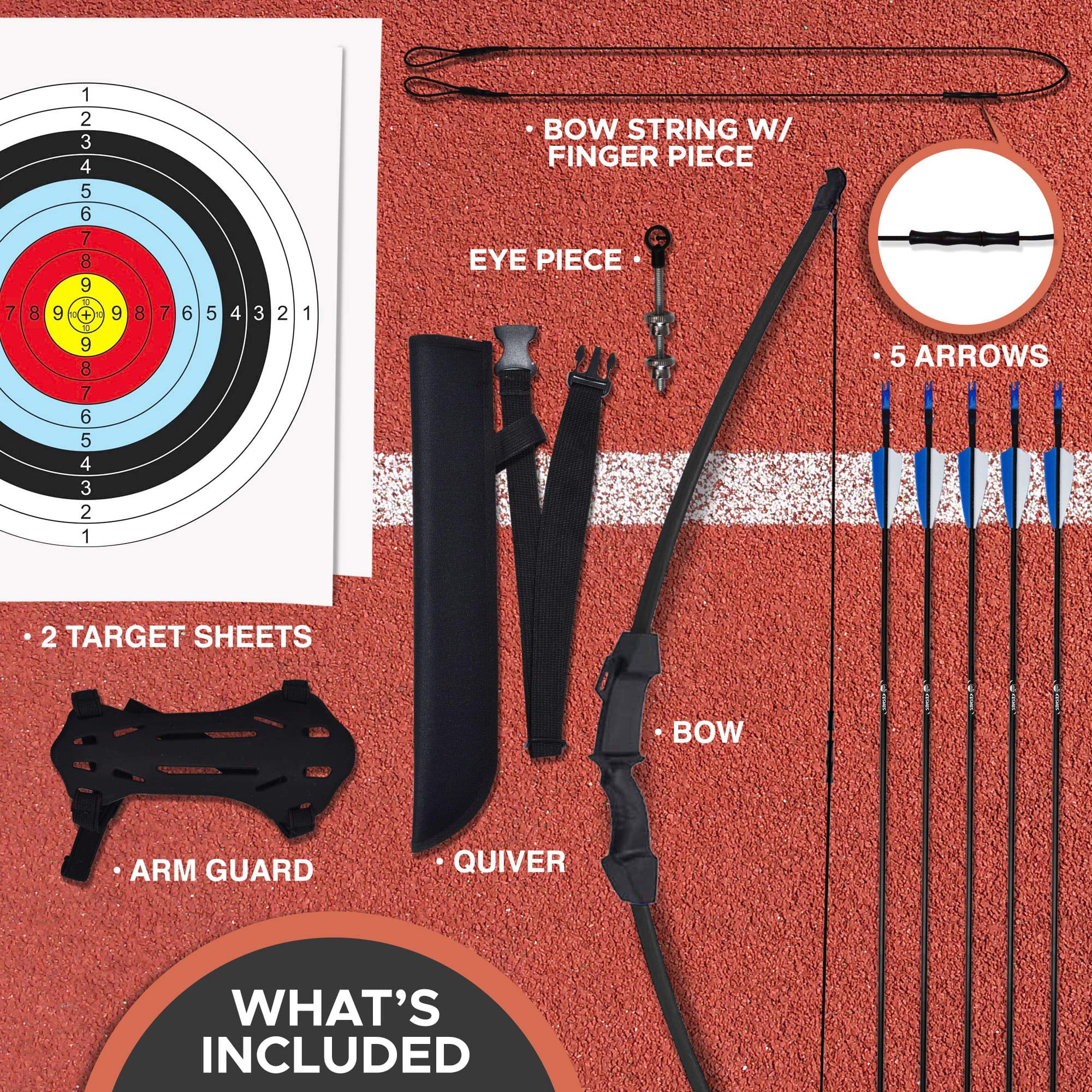 Keshes Archery Recurve Bow and Arrow Youthbow Set - 44" Beginner Breakdown Bows for Outdoor Practice β Longbow kit with Equipment for Youth and Kids