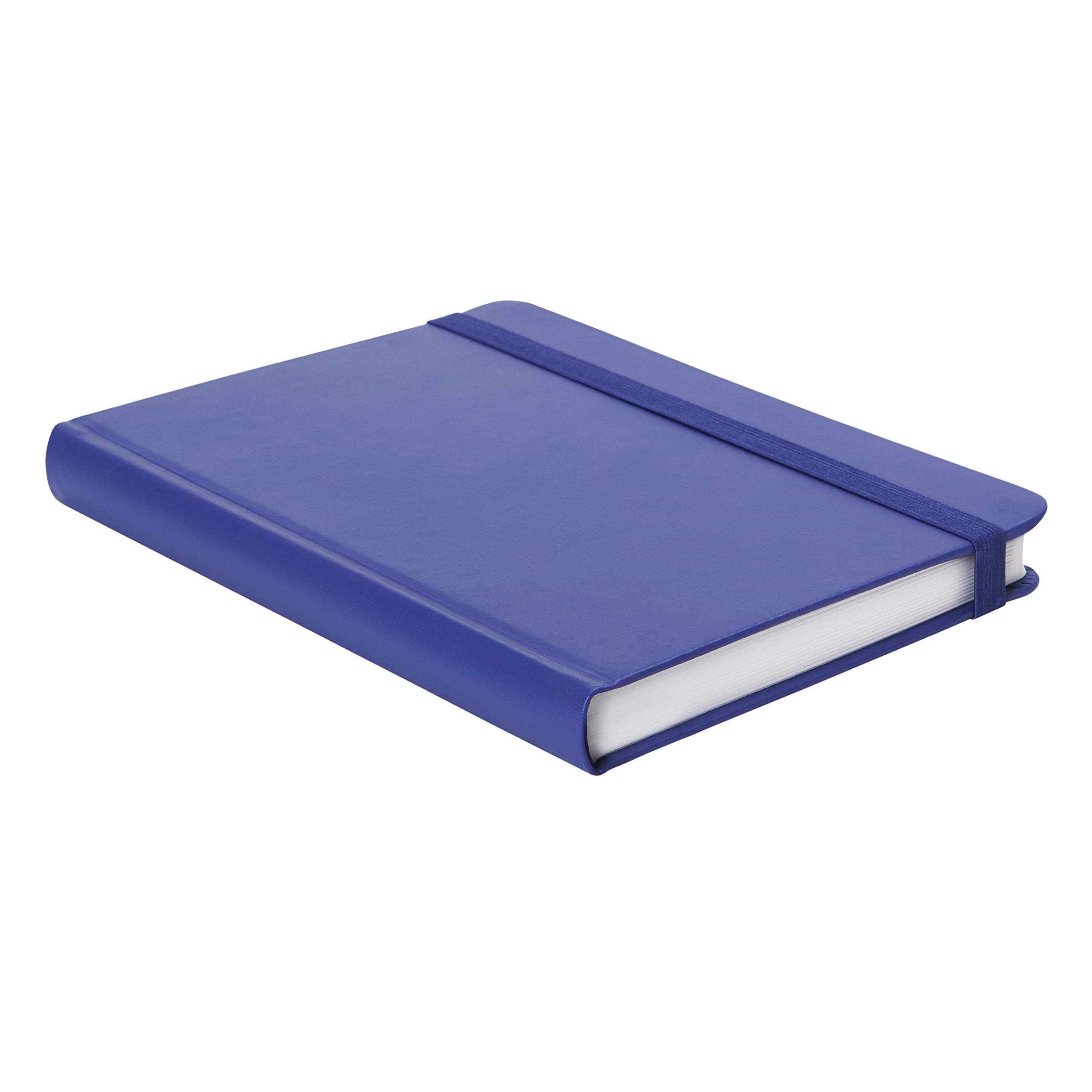 kikki.K Everyday Essentials Designer Collection - A5 Bonded Leather Journal Indigo, 240 Lined White 120 GSM Lined Pages, Bonded Leather Cover with Vertical Elastic Closure