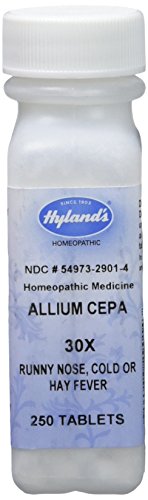 Hyland’s Allium Cepa 30X Tablets, Natural Homeopathic Runny Nose, Cold or Hay Fever Relief, 250 tablets (Pack of 1)