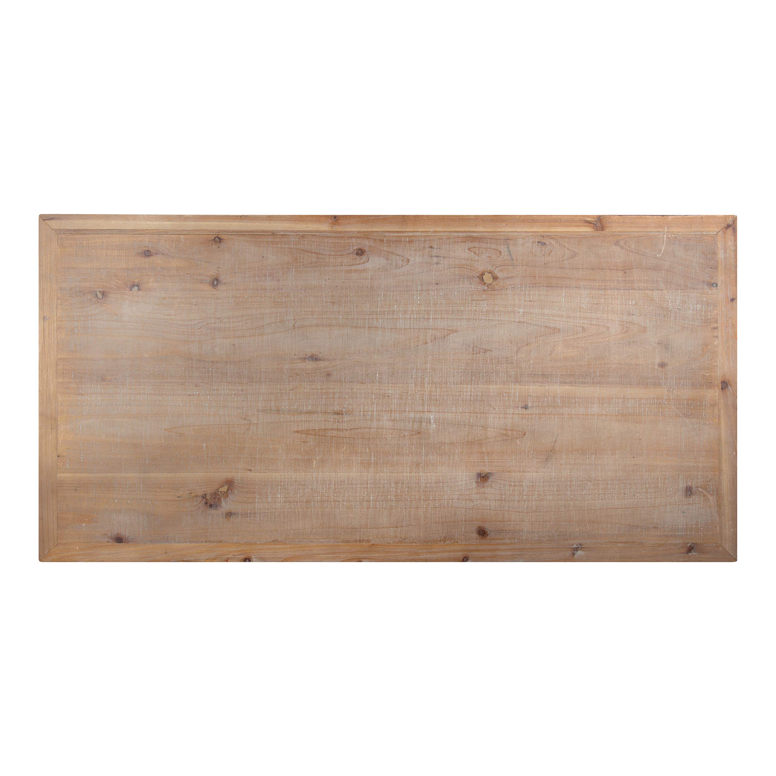 Kate and Laurel Wyldwood Rustic Wood Desk, 48" x 23.5" x 30", Rustic Brown and Coastal White, Chic Farmhouse-Inspired Design
