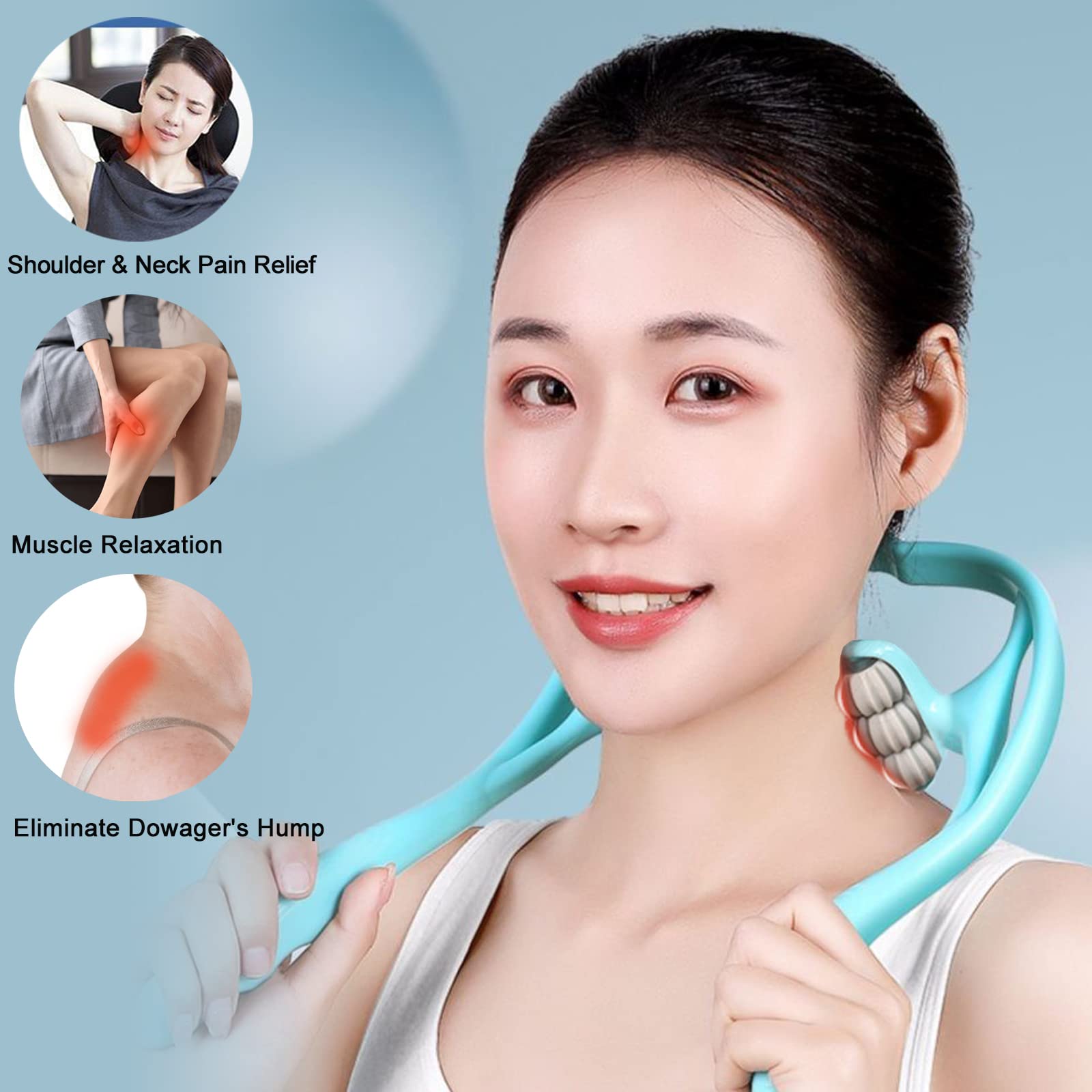 Neck Massager for Pain Relief Deep Tissue, Massagers for Neck and Back, Shoulder Massager, Lymphatic Drainage Massager, Masajeador De Espalda y Cuello