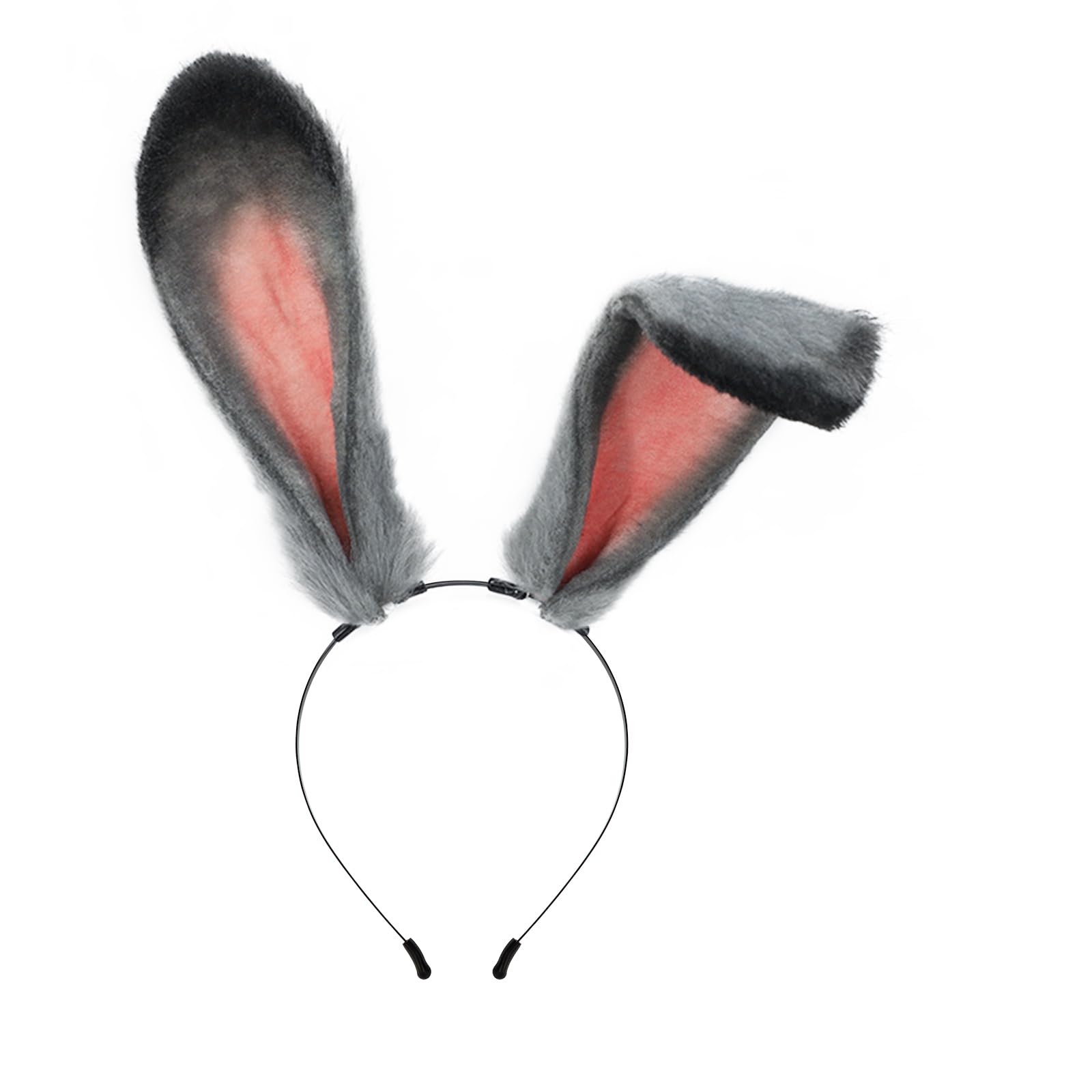 JUNBOON Handmade Fur Rabbit Ears Headwear Women Men Cosplay Costume Party Cute Head Accessories for Halloween