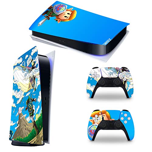 Legend game - PS5 Digital Edition Skin Console and 2 Controller, Vinyl Decal Sticker Full Cover Protective
