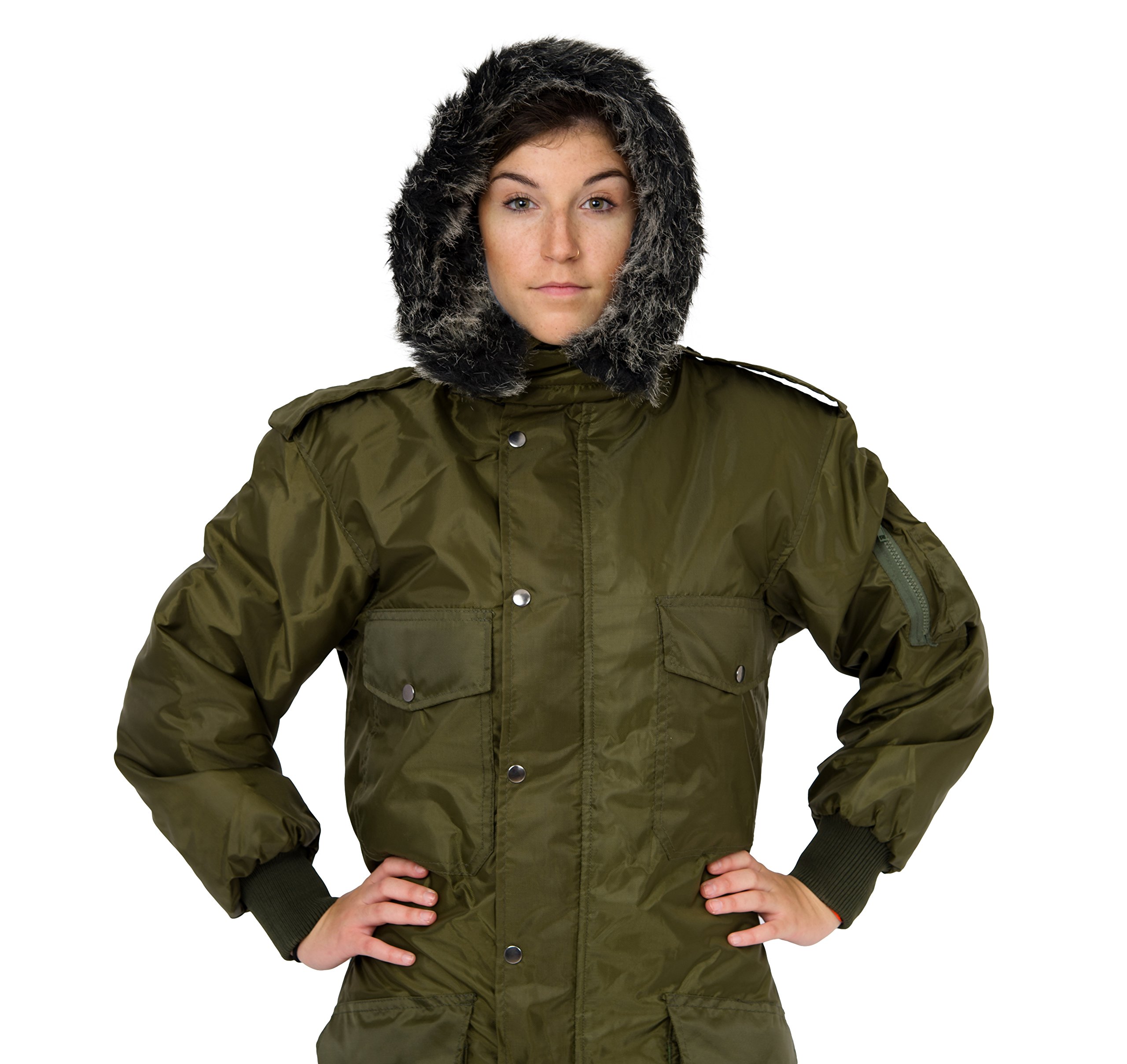 IDF Snowsuit Winter Clothing Snow Ski Suit Coverall Insulated Suit (3XL, Green)