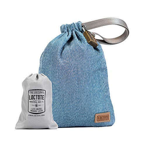 LOCTOTE AntiTheft Sack 3L | Portable Travel Safe | Cut-Resistant, RFID Blocking and Water Resistant | Beach Bag with Lock | Beach Safe | Travel Pouch | Beach Lock Box for Valuables and Personal Items