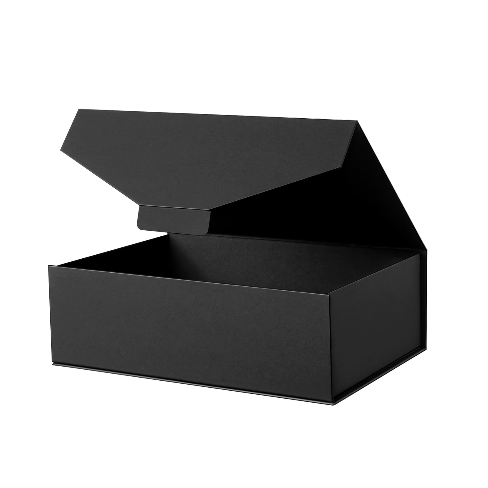 JINGUAN Large Gold Collapsible Gift Boxes with Magnetic Closure Lids 13.5x9x4.1 Inches, Bridesmaid Proposal Boxes, Rectangle Present Boxes (Glossy Gold, 5 Pack)