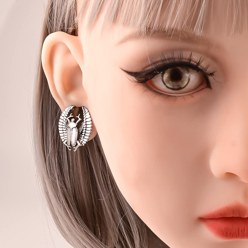 Maxbott 2PCS 8-25mm Stainless Steel Retro Saddle Ear Tunnels Plugs Expander Stretchers Gauges Body Piercing Jewelry