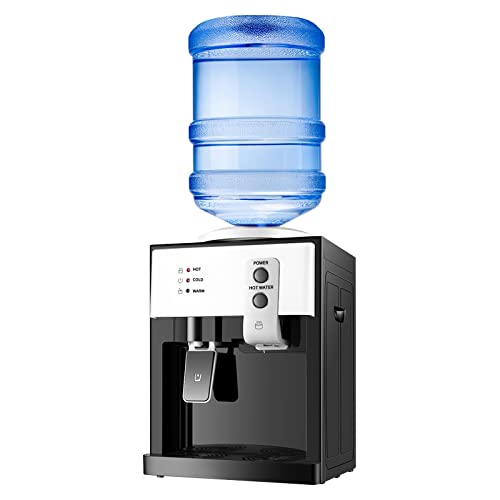 PIOJNYEN Hot and Cold Water Dispenser, Top Loading Water Cooler Dispenser 5 Gallon Countertop Water Cooler Dispenser, 3 Temperature Settings, Water Dispenser for 3 to 5 Gallon Bottles
